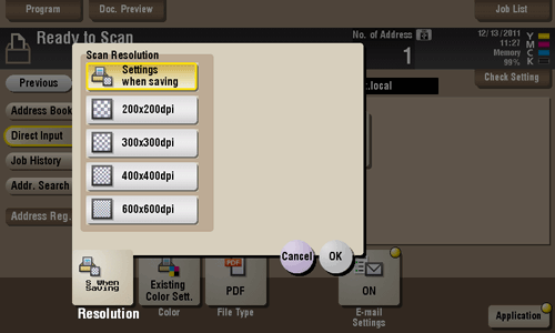 Description of Setup Buttons